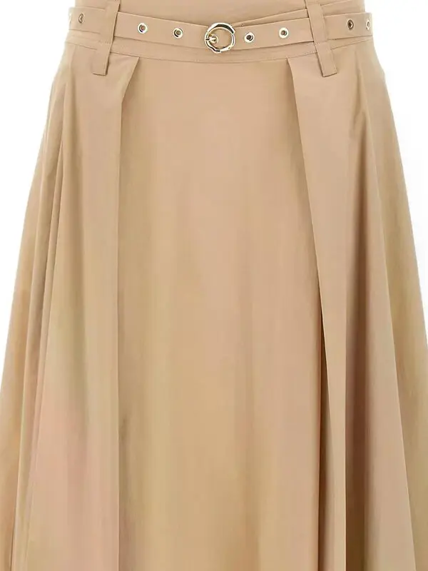 Liu Jo Cotton-blend Poplin Skirt With Belt