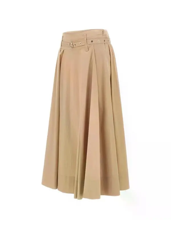 Liu Jo Cotton-blend Poplin Skirt With Belt