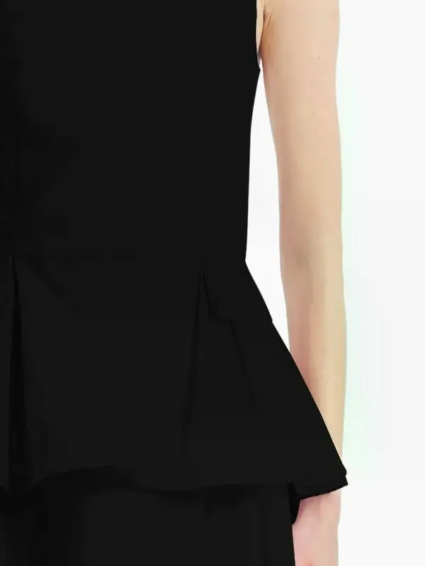 Adam Lippes Soleil Peplum Blouse - Black