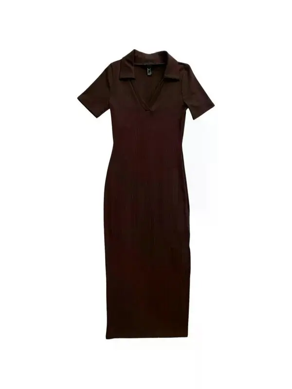 THE DRESS Short-sleeve Ribbed Midi Dress
