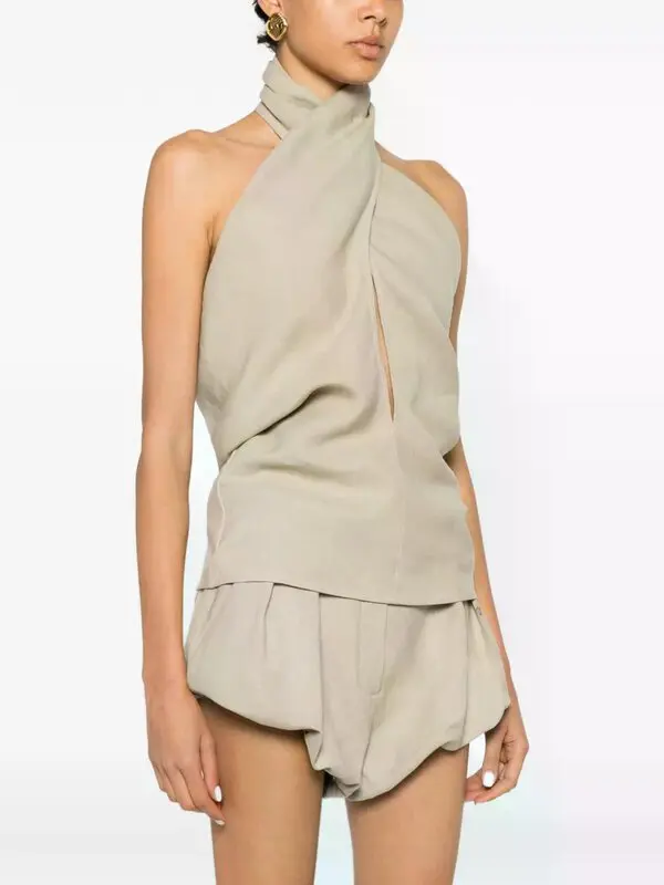 Magda Butrym Halterneck Top - Neutrals