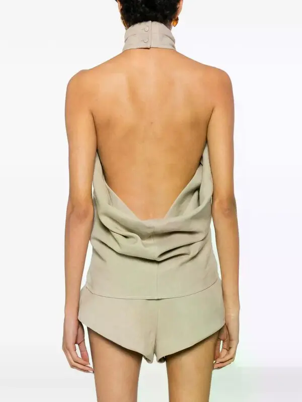 Magda Butrym Halterneck Top - Neutrals