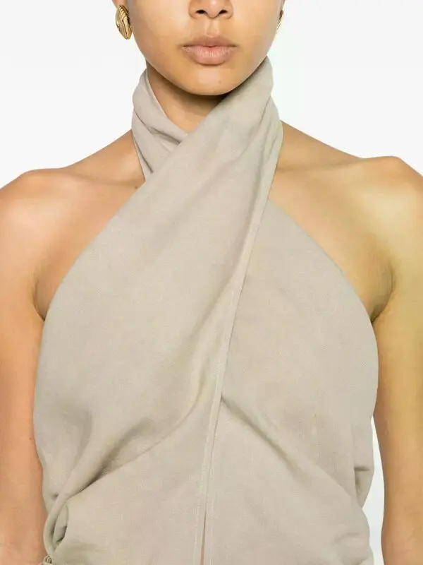 Magda Butrym Halterneck Top - Neutrals