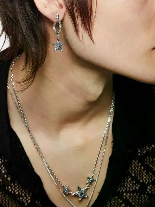 Emanuele Bicocchi Star Drop Hoop Earrings