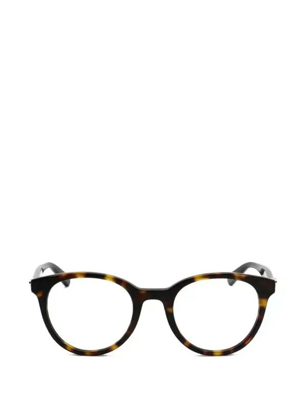 Moschino Tortoiseshell-effect Round-frame Glasses