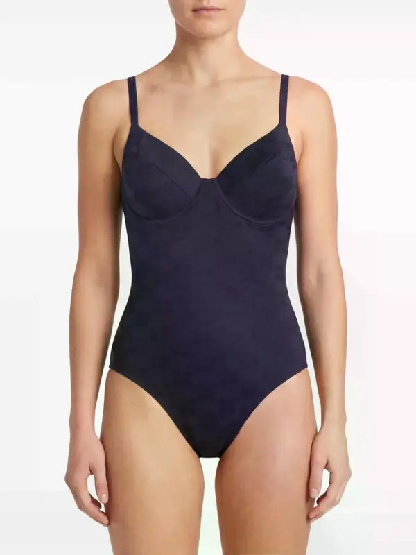 Vilebrequin Floral-jacquard Underwired Swimsuit - Blue