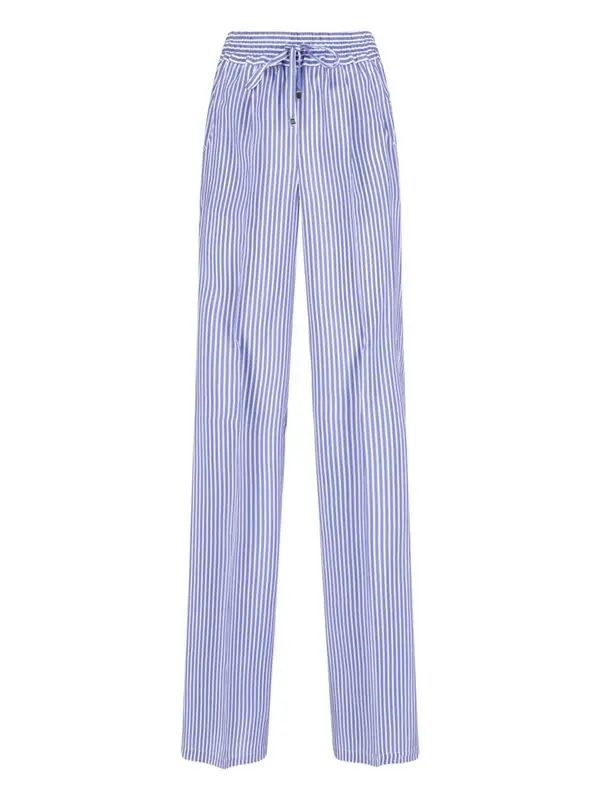 Kiton Wide Leg Silk Pants - Blue