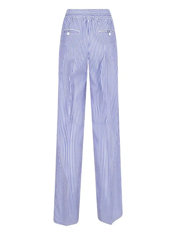 Kiton Wide Leg Silk Pants - Blue