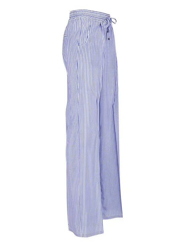 Kiton Wide Leg Silk Pants - Blue