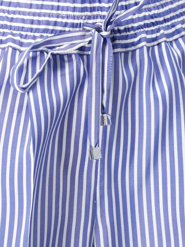 Kiton Wide Leg Silk Pants - Blue