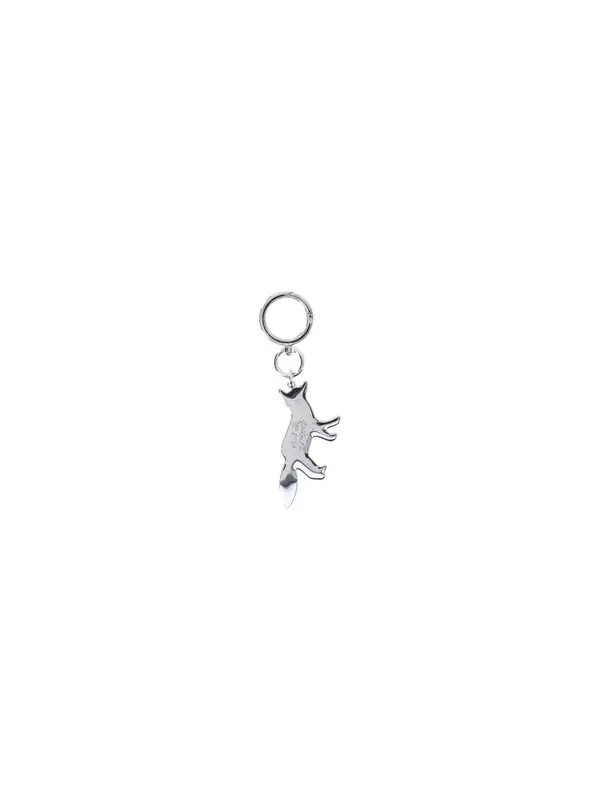 Maison Kitsuné Profile Fox Charm Keychain - Silver