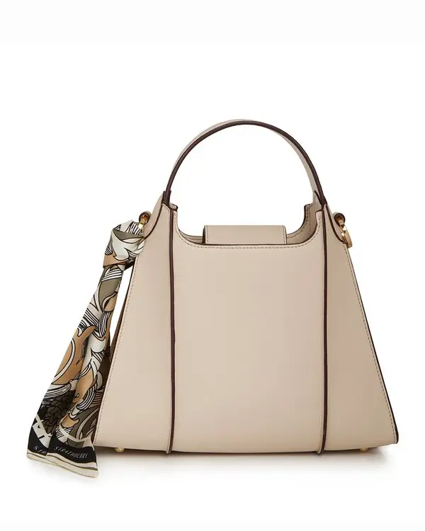 Strathberry Arkshell Medium Leather Handbag - Oat