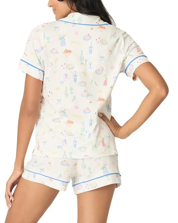 PJ Salvage Whimsy Short Sleeve Pajama Set - Ivory