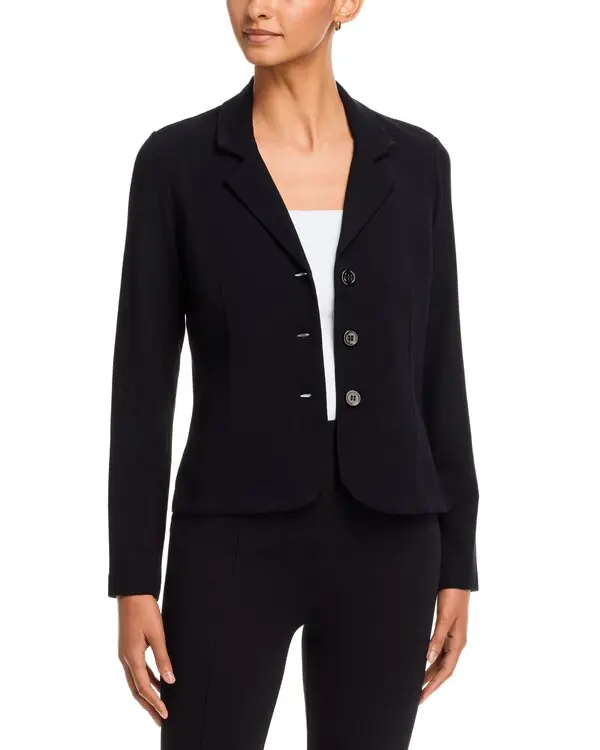 Majestic Filatures French Terry Three Button Blazer - Noir