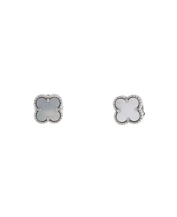 VAN CLEEF & ARPELS Sweet Alhambra Stud Earrings - White
