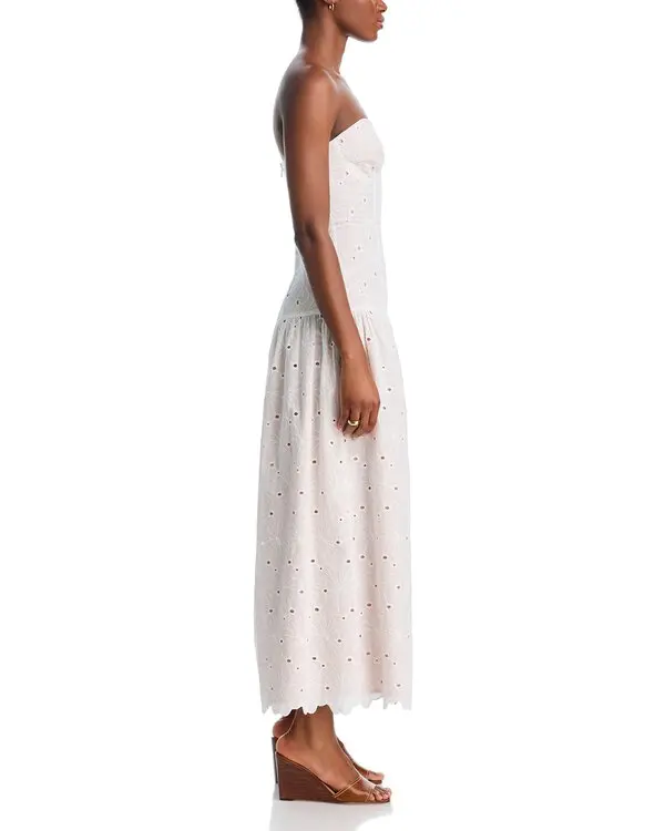 Aqua Damaris Eyelet Drop Waist Midi Dress