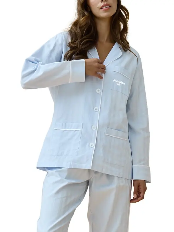KIP Grandma Cotton Pajama Set - Mist Blue