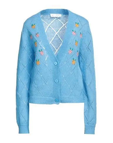WEILI ZHENG Knitted Cardigan With Appliqués - Blue