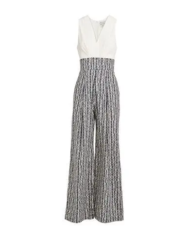 ALESSIA SANTI Crepe Geometric-print Jumpsuit - White