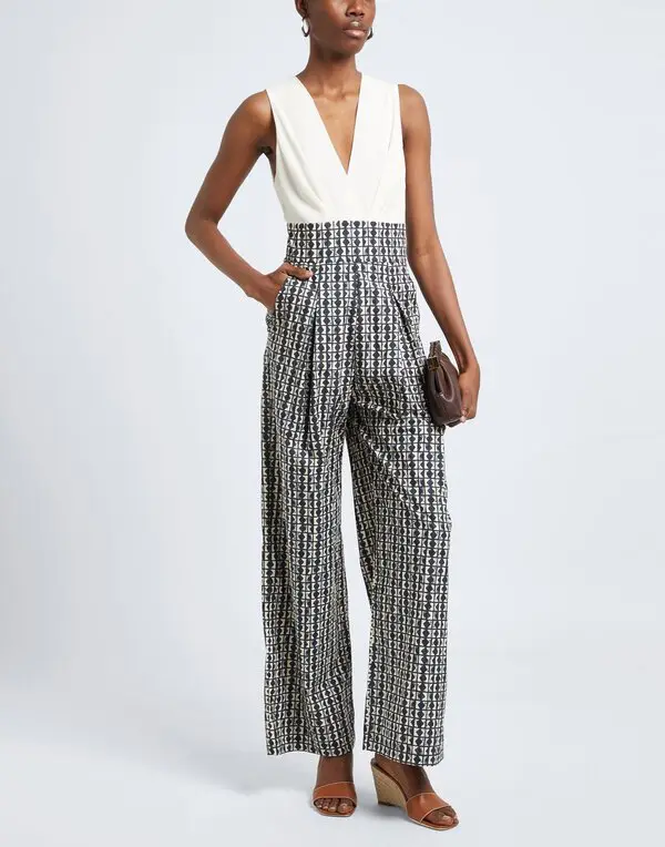 ALESSIA SANTI Crepe Geometric-print Jumpsuit