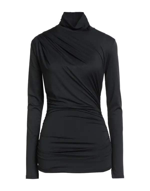 ANIYE BY Long Sleeve Turtleneck With Gathered Detailing - Black