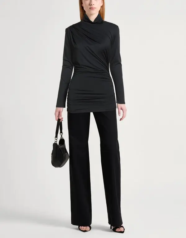 ANIYE BY Long Sleeve Turtleneck With Gathered Detailing - Black