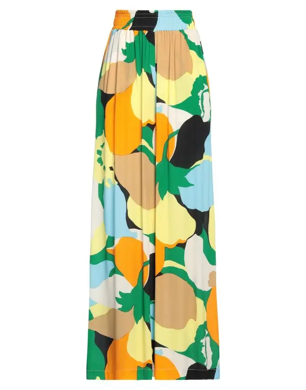 SUOLI Floral-print Crepe High-waisted Pants