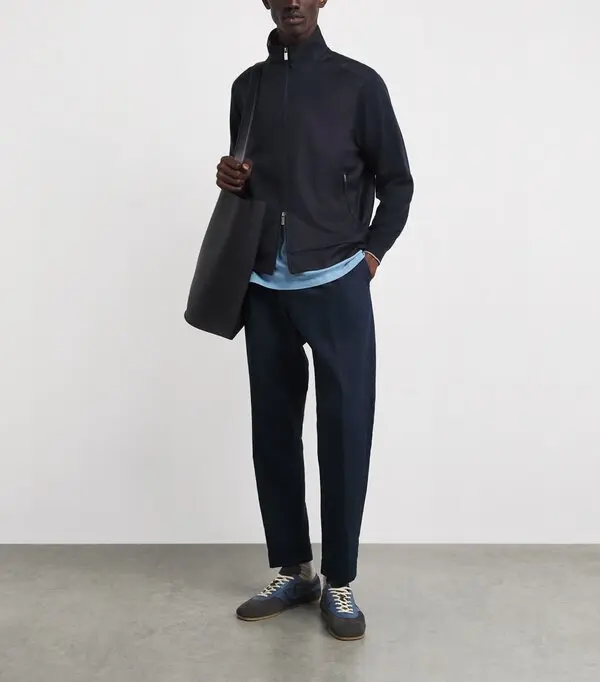 Paul & Shark Wool Bomber Jacket - Navy