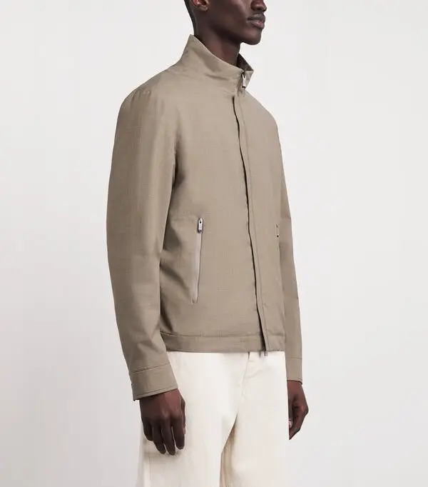 Paul & Shark Wool-silk Bomber Jacket - Beige