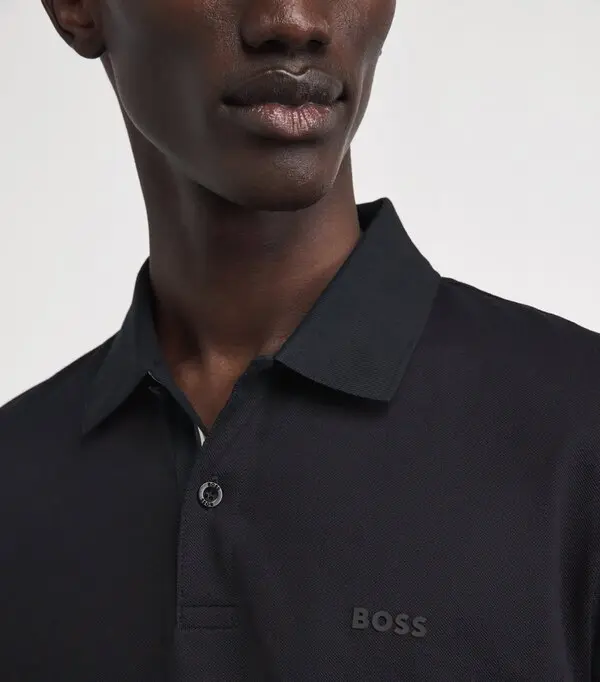BOSS Pima Cotton Logo Polo Shirt - Blue