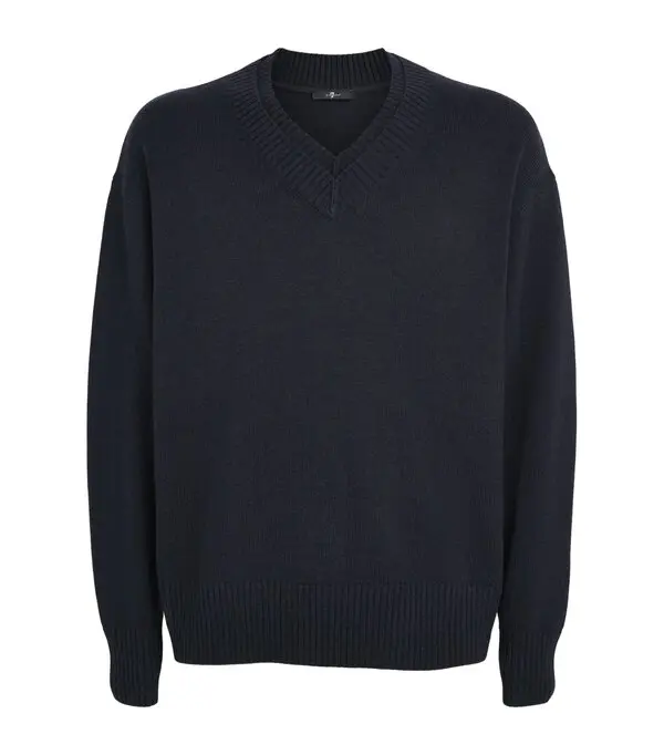 7 For All Mankind Wool-blend Double V-neck Sweater