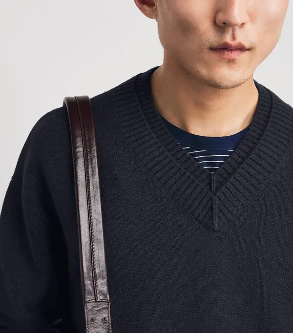 7 For All Mankind Wool-blend Double V-neck Sweater