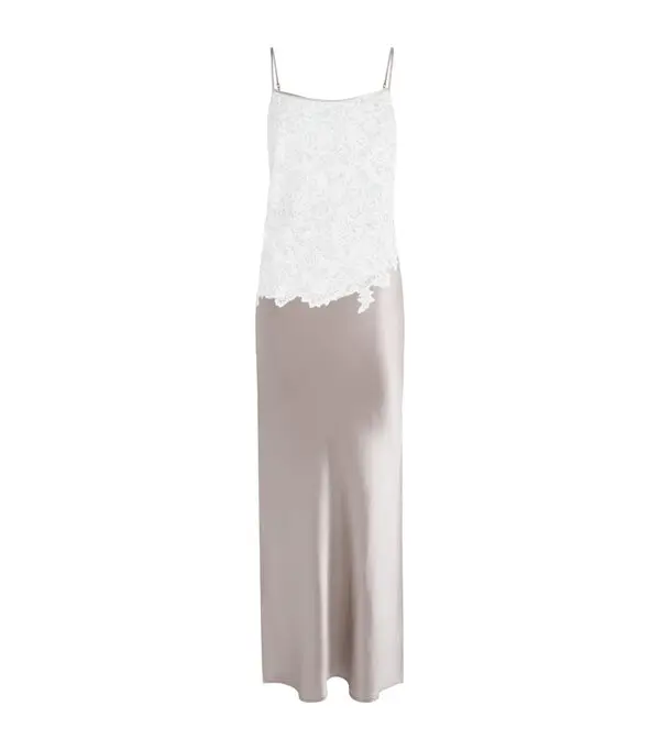 MARJOLAINE Mulberry Silk Carmela Slip Dress - Grey
