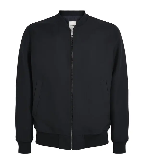 Sandro Wool-blend Bomber Jacket - Blue