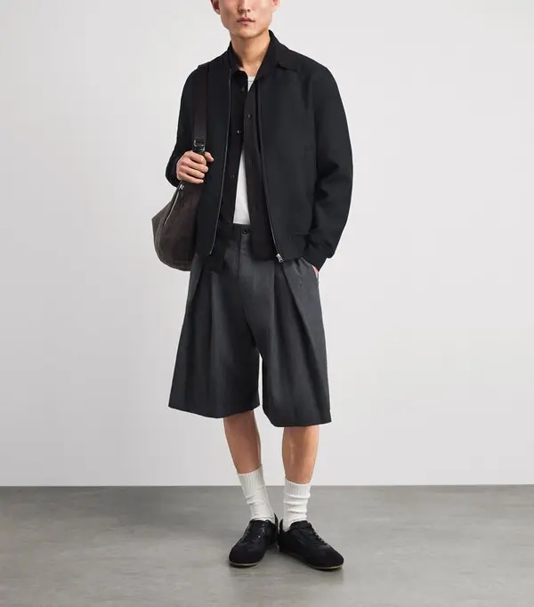 Sandro Wool-blend Bomber Jacket - Blue