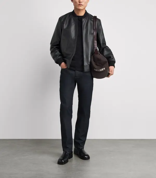 Sandro Leather Bomber Jacket