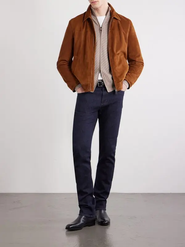 Brioni Cotton, Silk And Cashmere-blend Zip-up Sweater