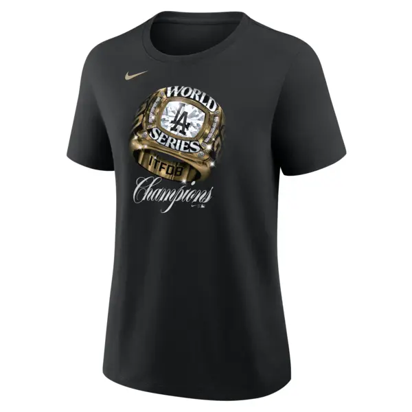 Nike Los Angeles Dodgers 2025 World Series Champion Gold Series Mlb T-shirt - Black