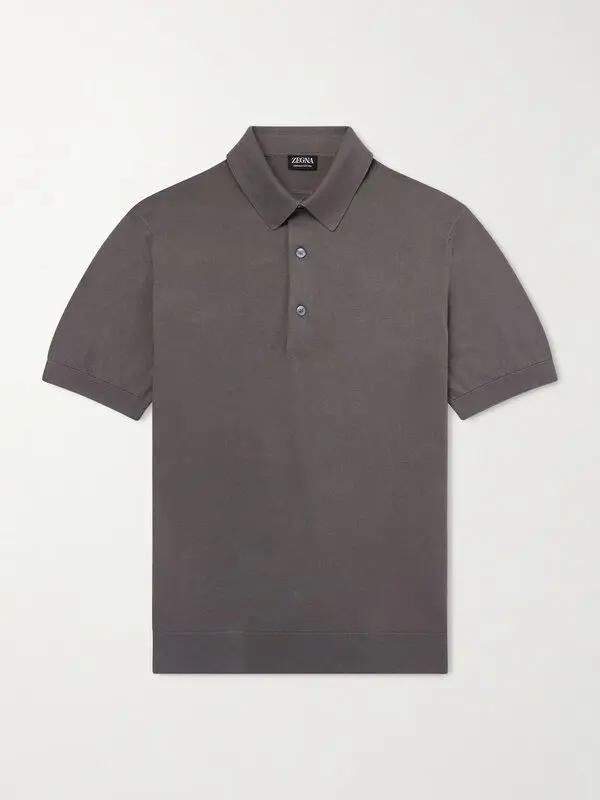 Zegna Slim-fit Cotton Polo Shirt - Brown