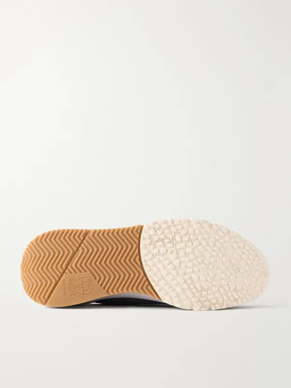 Brunello Cucinelli Leather-trimmed Stretch-knit Sneakers