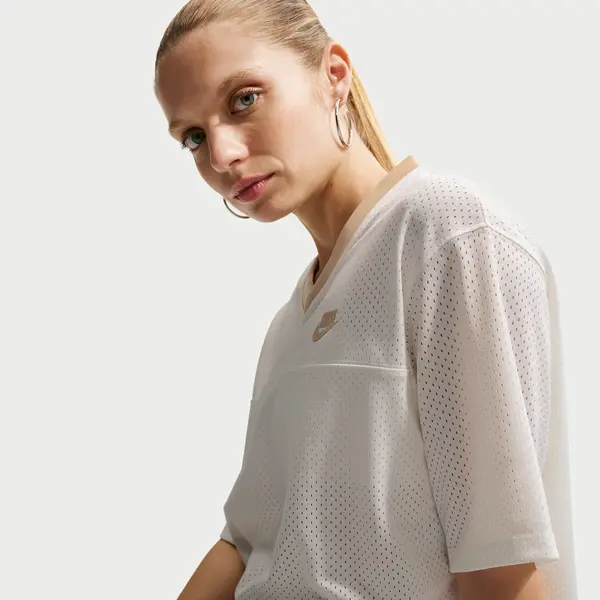 Nike Cropped Mesh Jersey - White