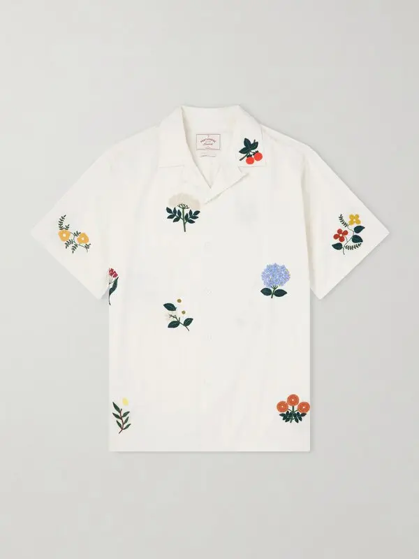Portuguese Flannel Embroidered Organic Cotton Shirt