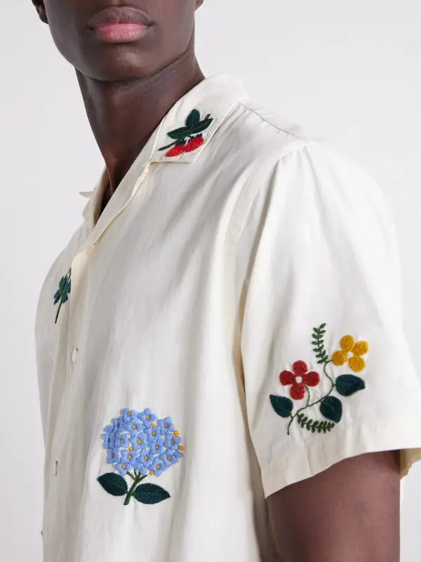 Portuguese Flannel Embroidered Organic Cotton Shirt
