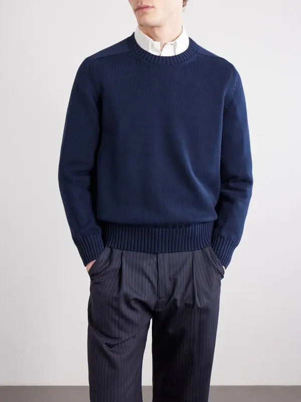 Anderson & Sheppard Crew Neck Cotton Sweater