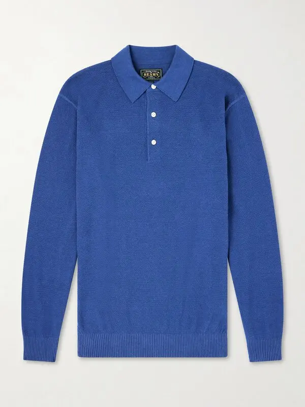 BEAMS Cotton-blend Piqué Polo Shirt