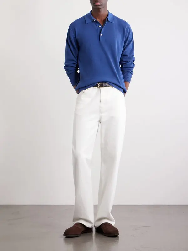 BEAMS Cotton-blend Piqué Polo Shirt