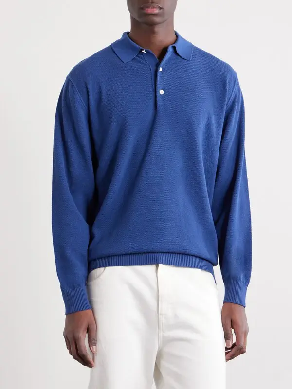 BEAMS Cotton-blend Piqué Polo Shirt