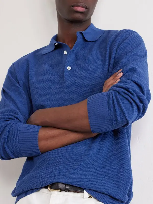 BEAMS Cotton-blend Piqué Polo Shirt