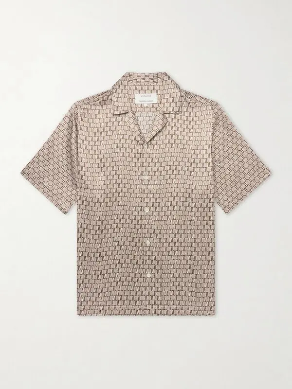 Frescobol Carioca Roberto Camp-collar Printed Silk-voile Shirt