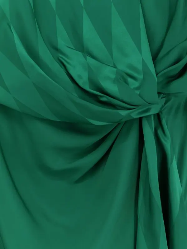 Versace Cocktail Viscose And Silk Dress - Green
